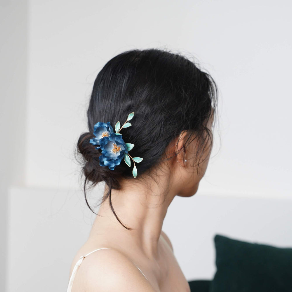 Blue Phoenix | Handmade Ronghua Brooch